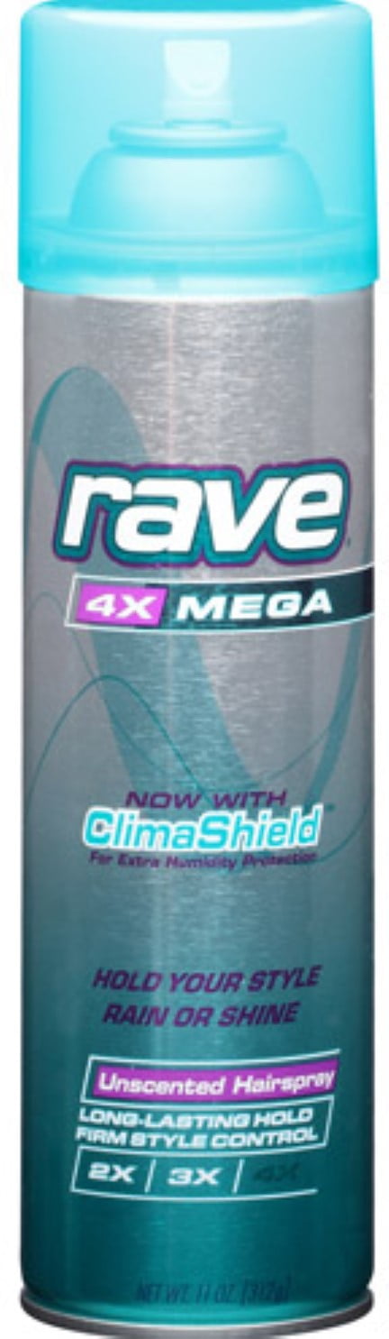 Rave 4X Mega Aerosol Hairspray, Unscented 11 oz (Pack of 6) - Walmart.com