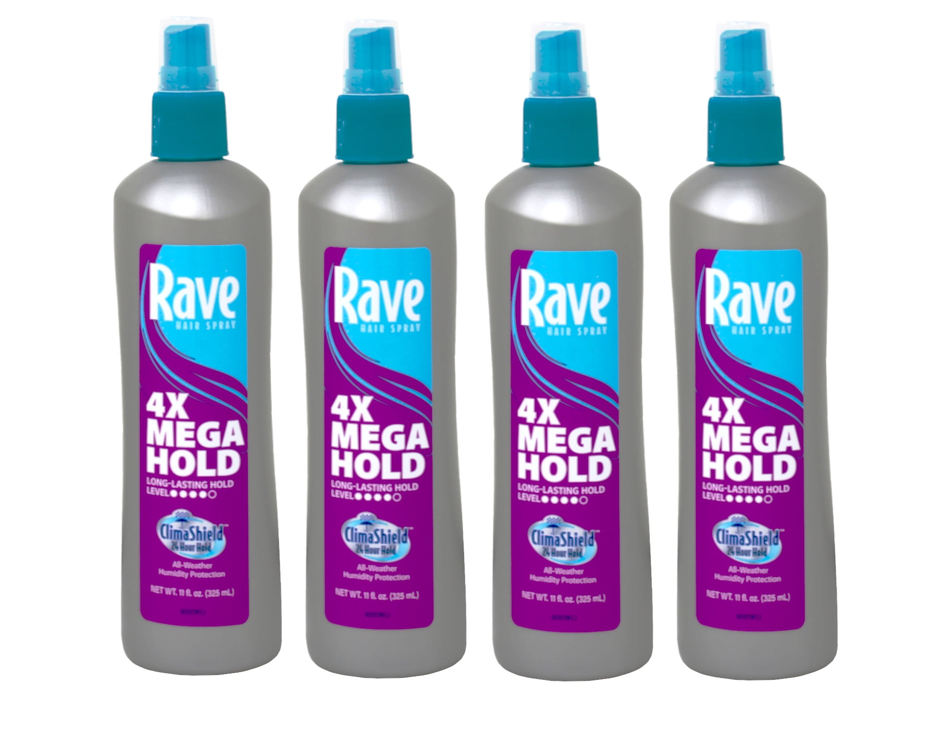 Rave 4X Mega Aerosol Hairspray, Clima Shield, Unscented, 11 oz, Pack of ...