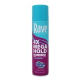 Rave 4X Mega Aerosol Hairspray, 11 oz: Unscented, Firm Style Control ...