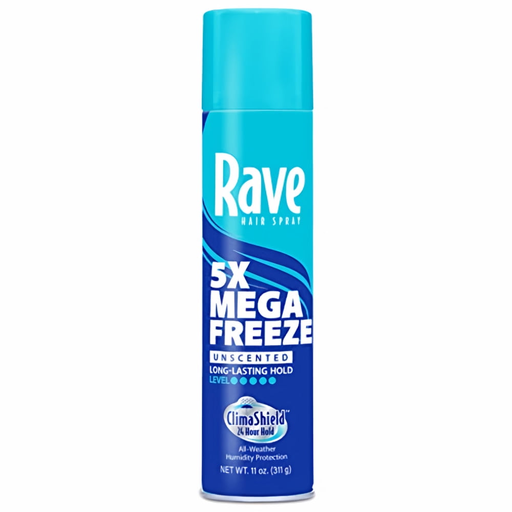 Rave 5X Freeze Unscented Hairspray, 24-Hour Extreme Hold, 11 Oz, Pack ...