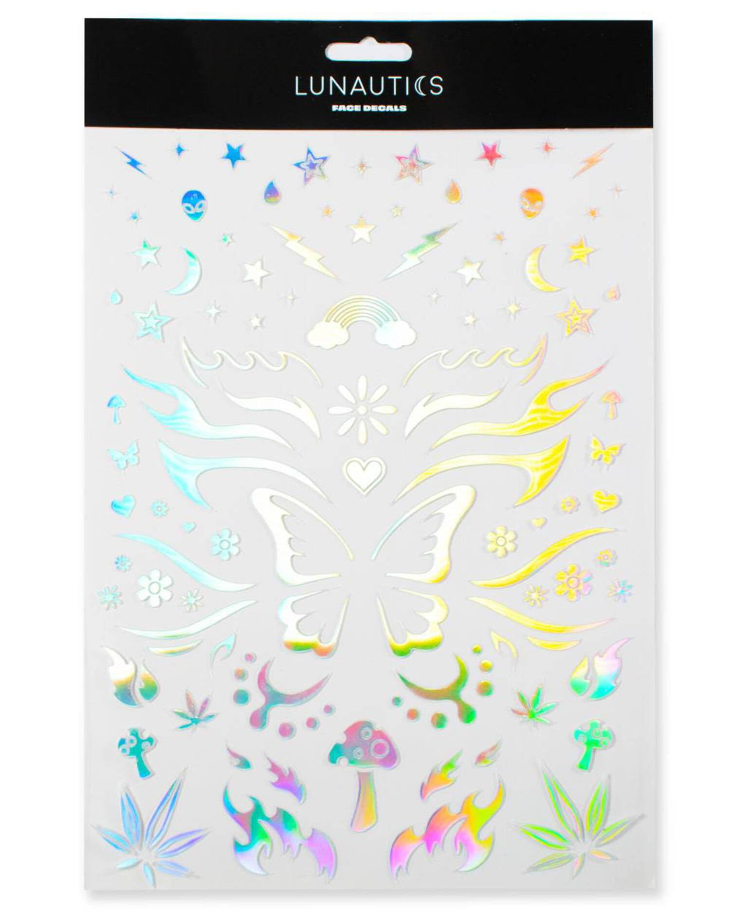 Rave Day Silver Holographic Face Decal Stickers - Walmart.com