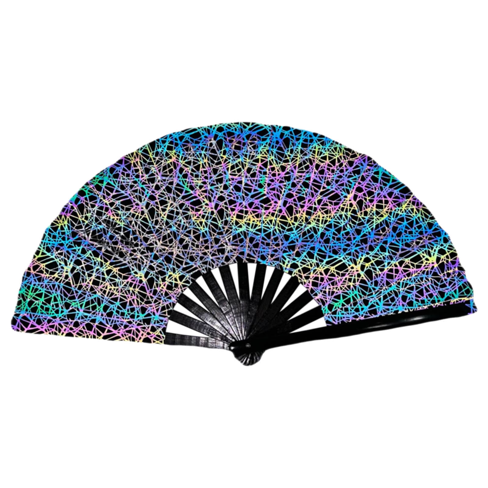 Shetay Large Holographic Folding Hand Fan, Clap Fans for Line Dancing ...
