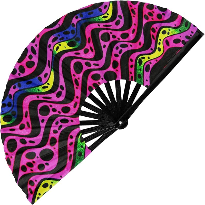 Rave Fan - Sun & Moon - Large Folding Fan - Music Festival Essential ...