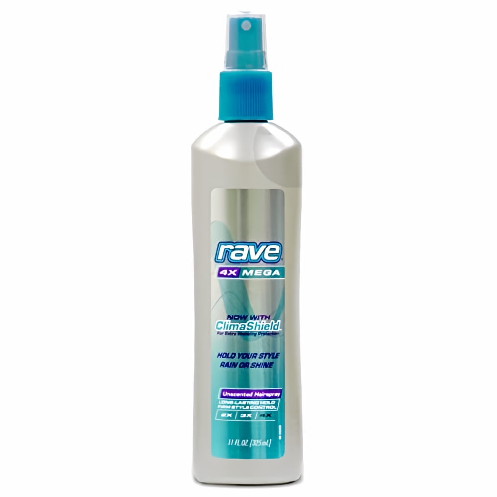 Rave Hairspray 4X Mega Unscented 11 Fl Oz (Pack of 24) - Walmart.com