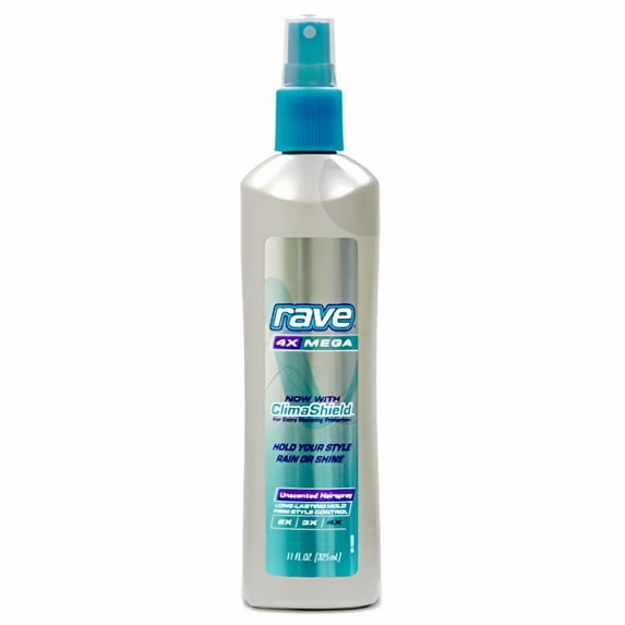 Rave Hairspray 4X Mega Unscented 11 Fl Oz (Pack of 48) - Walmart.com