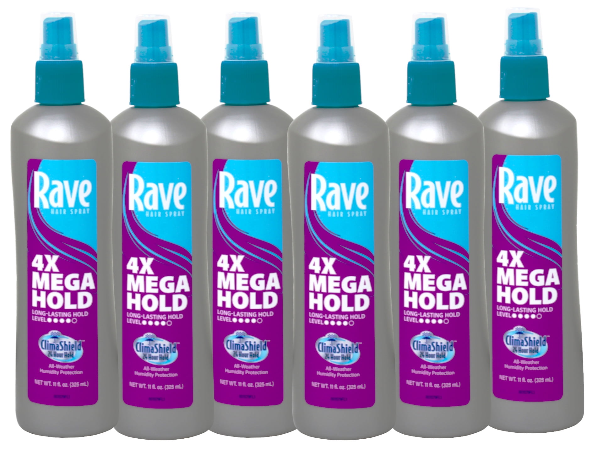 Rave 4X Mega Hairspray with Clima Shield, 11 oz (Pack of 6) - Walmart.com