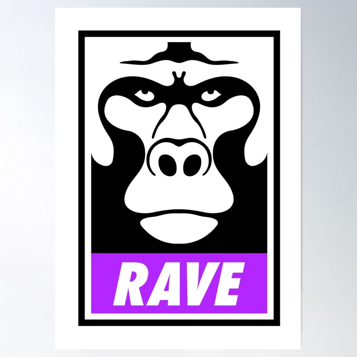 Rave Monkey Poster Wall Art, Modern Wall Decor For Living Room Bedroom ...