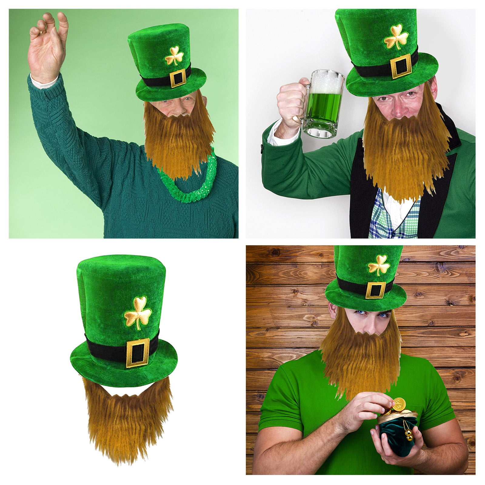 Rave Party Irish Beard Hat St Patrickks Day Hat Dress Party Flags 3x5 ...