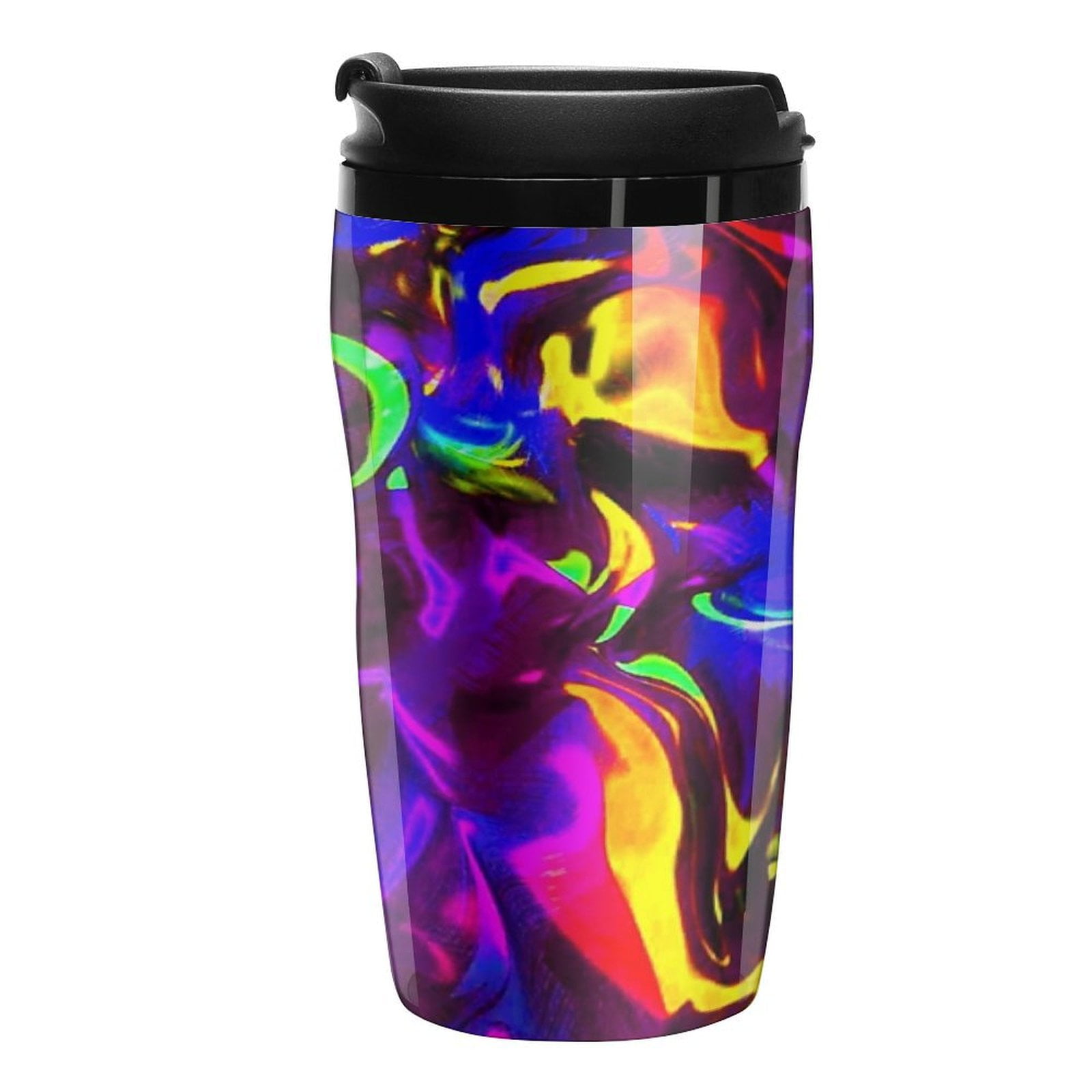Rave Rainbow of Glow Stick Fire Double Walled Coffee Cup Plastic Water Bottle Tumblers Leak ...