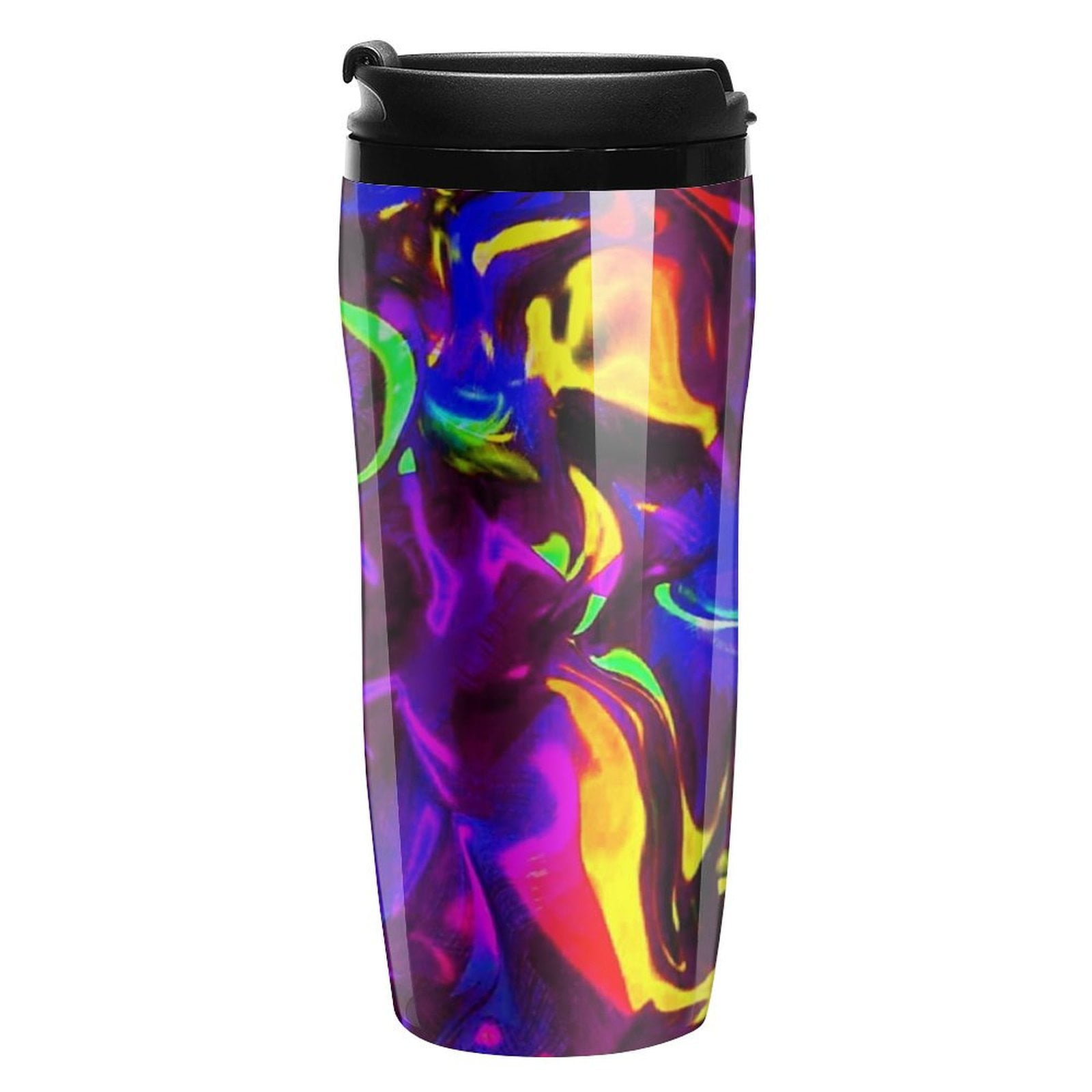 Rave Rainbow of Glow Stick Fire Double Walled Coffee Cup Plastic Water ...