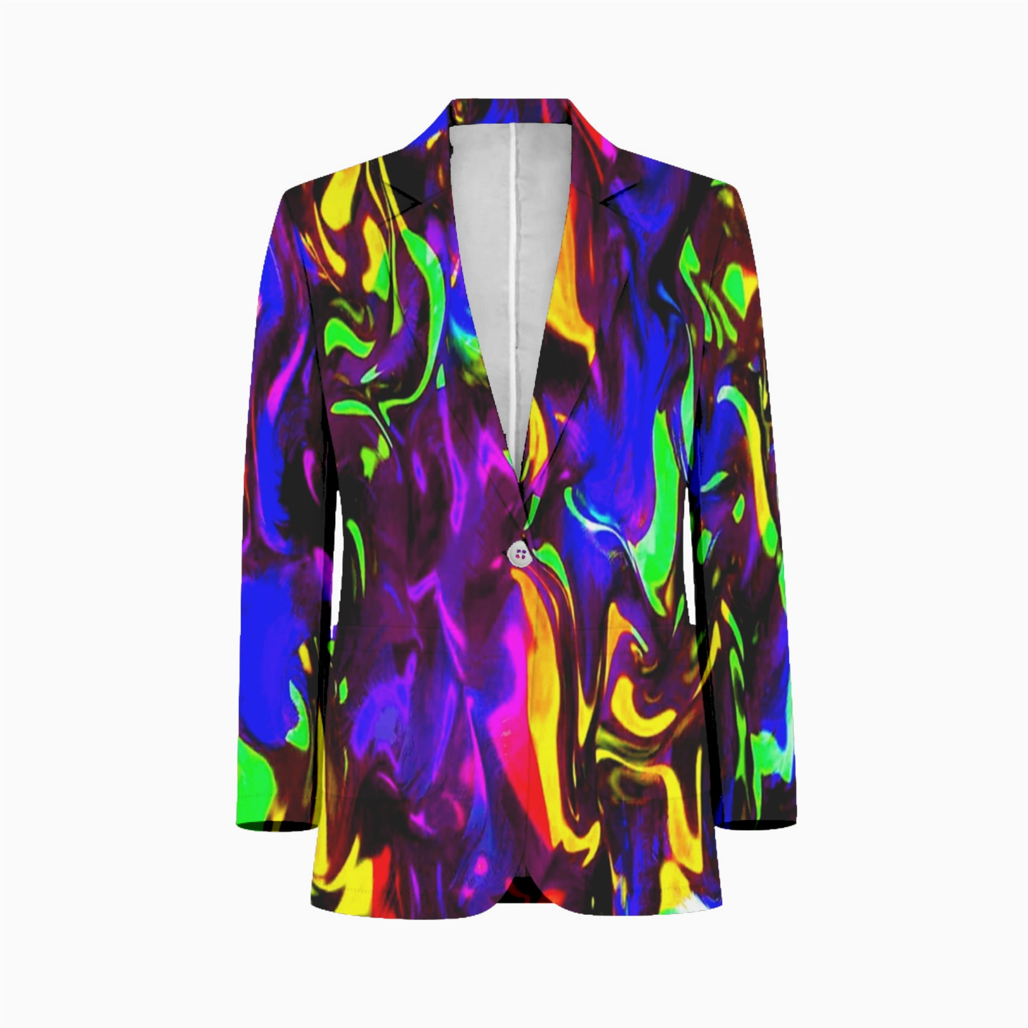 Rave Rainbow of Glow Stick Fire Mens Suits Shawl Collar Slim Fit Suit ...