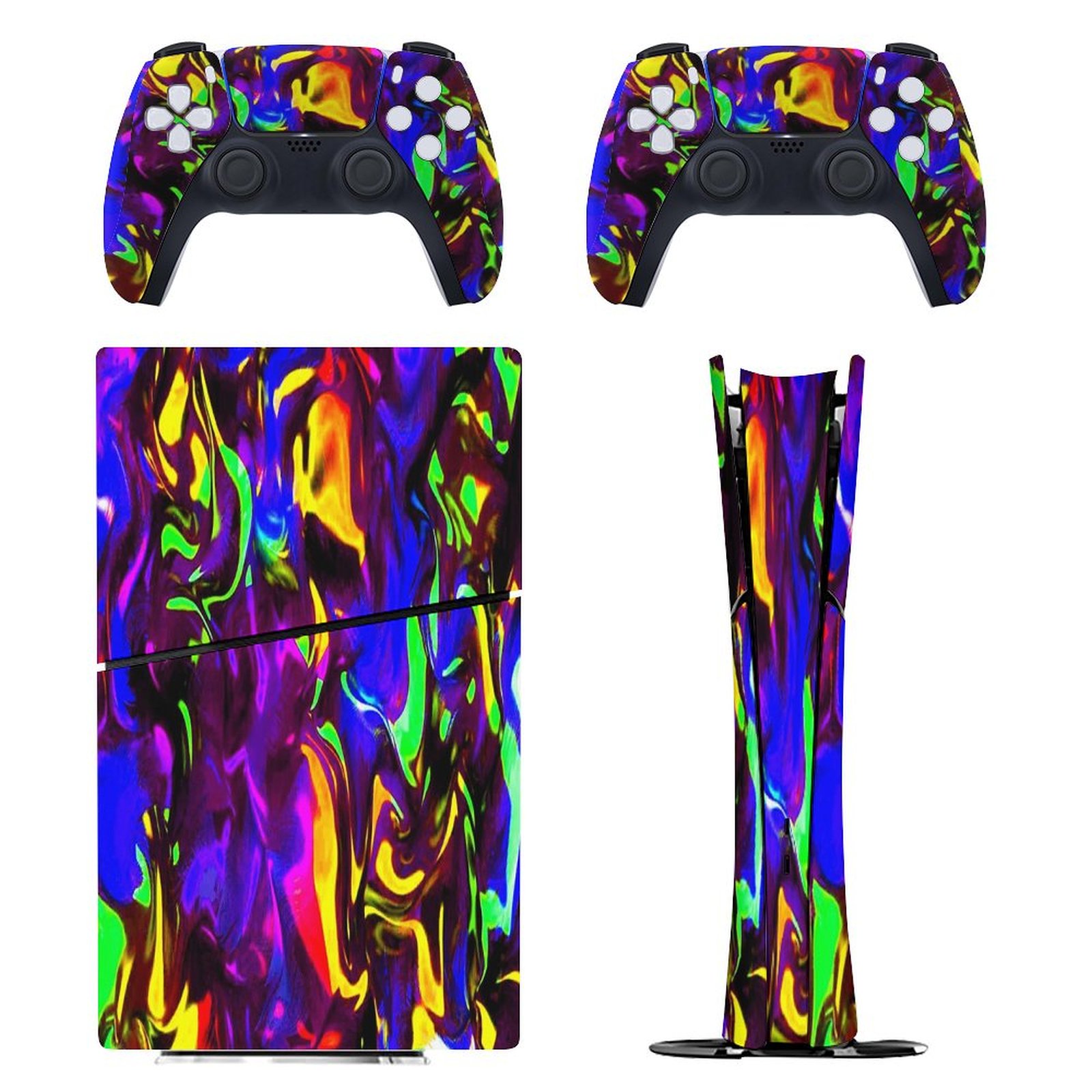 Rave Rainbow of Glow Stick Fire PS5/PS5 Pro/PS5 Slim Digital Disc Skin ...