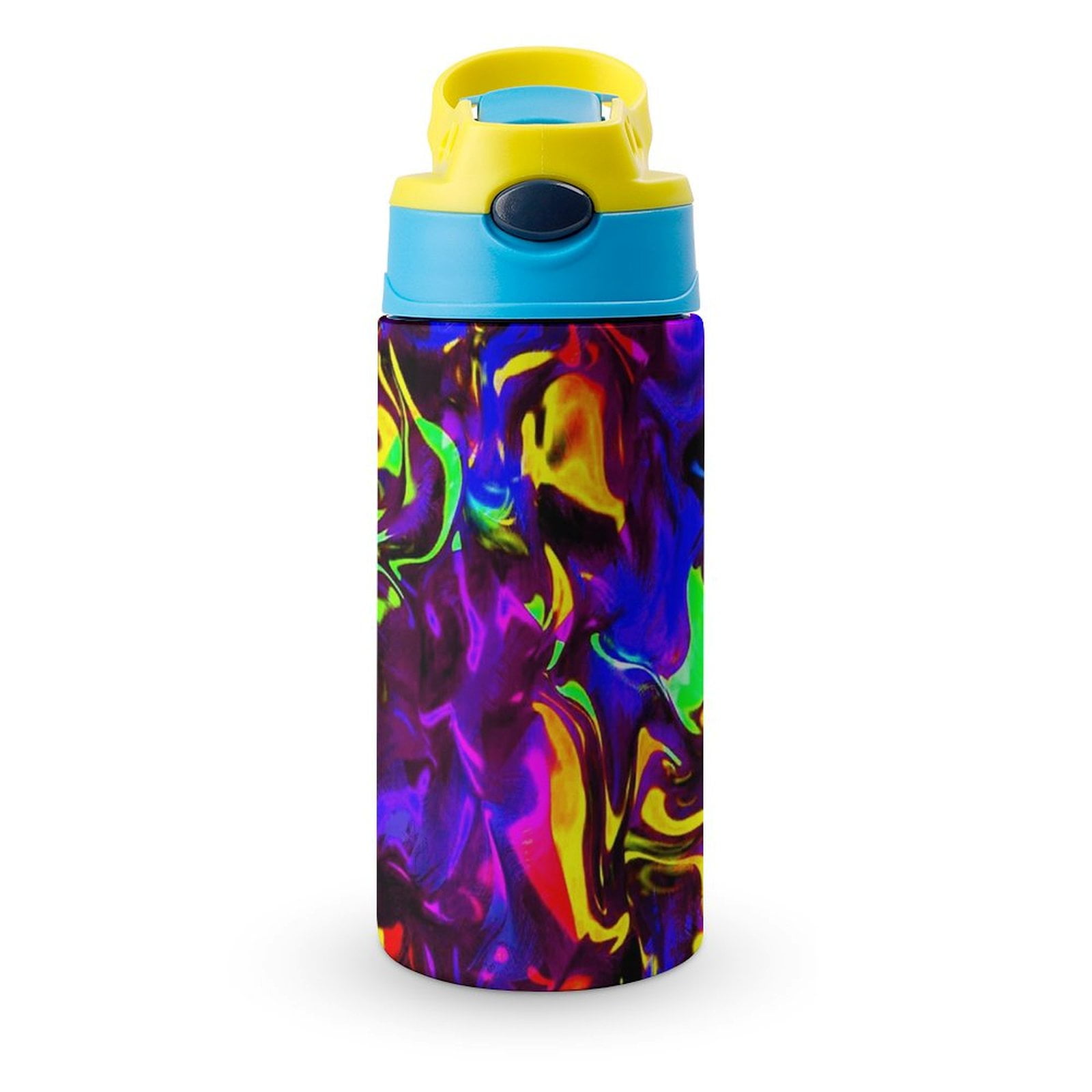 Rave Rainbow of Glow Stick Fire Water Bottle with Straw And Lid ...