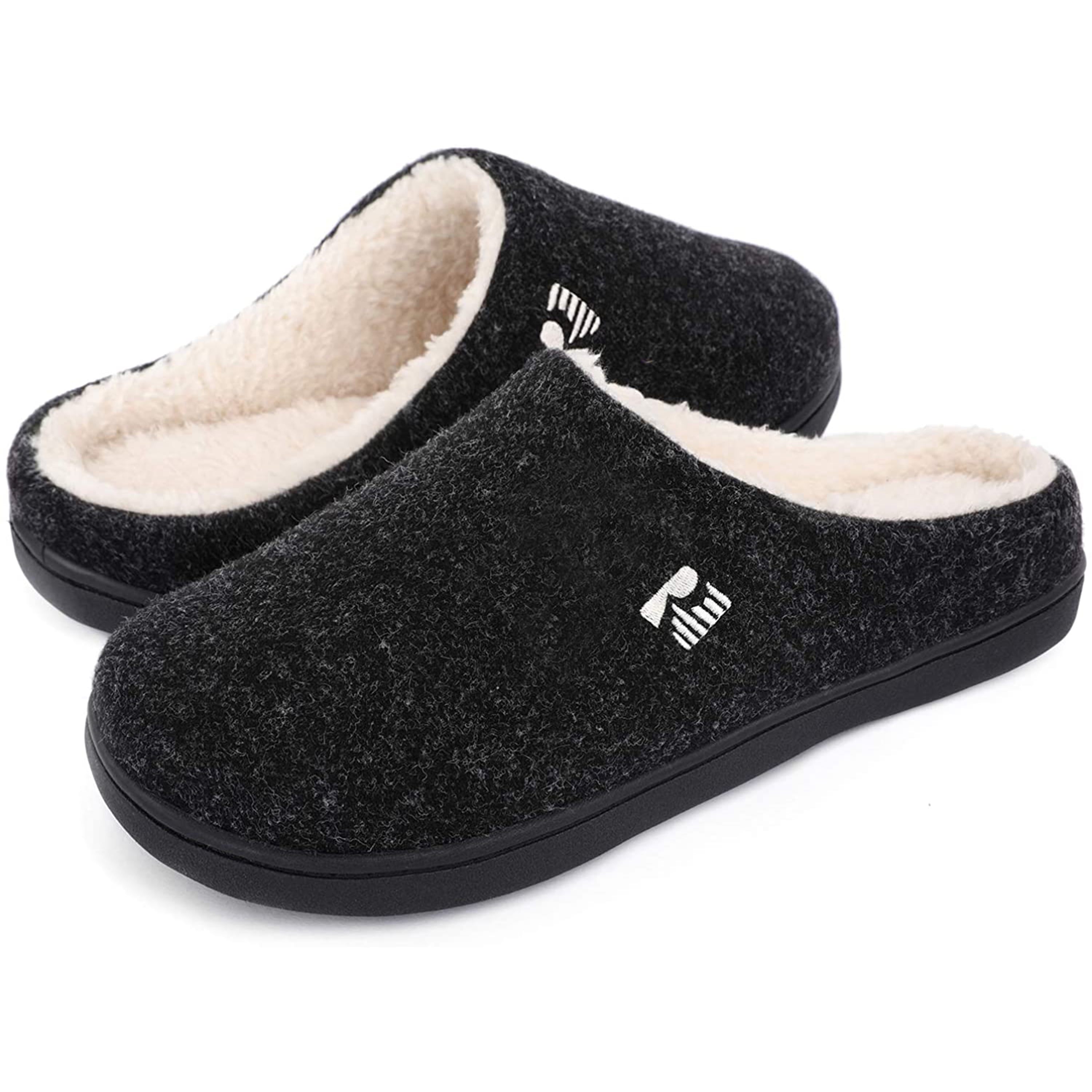 RockDove Men's Memory Foam Clog Slipper with Fleece Lining, Vegan ...