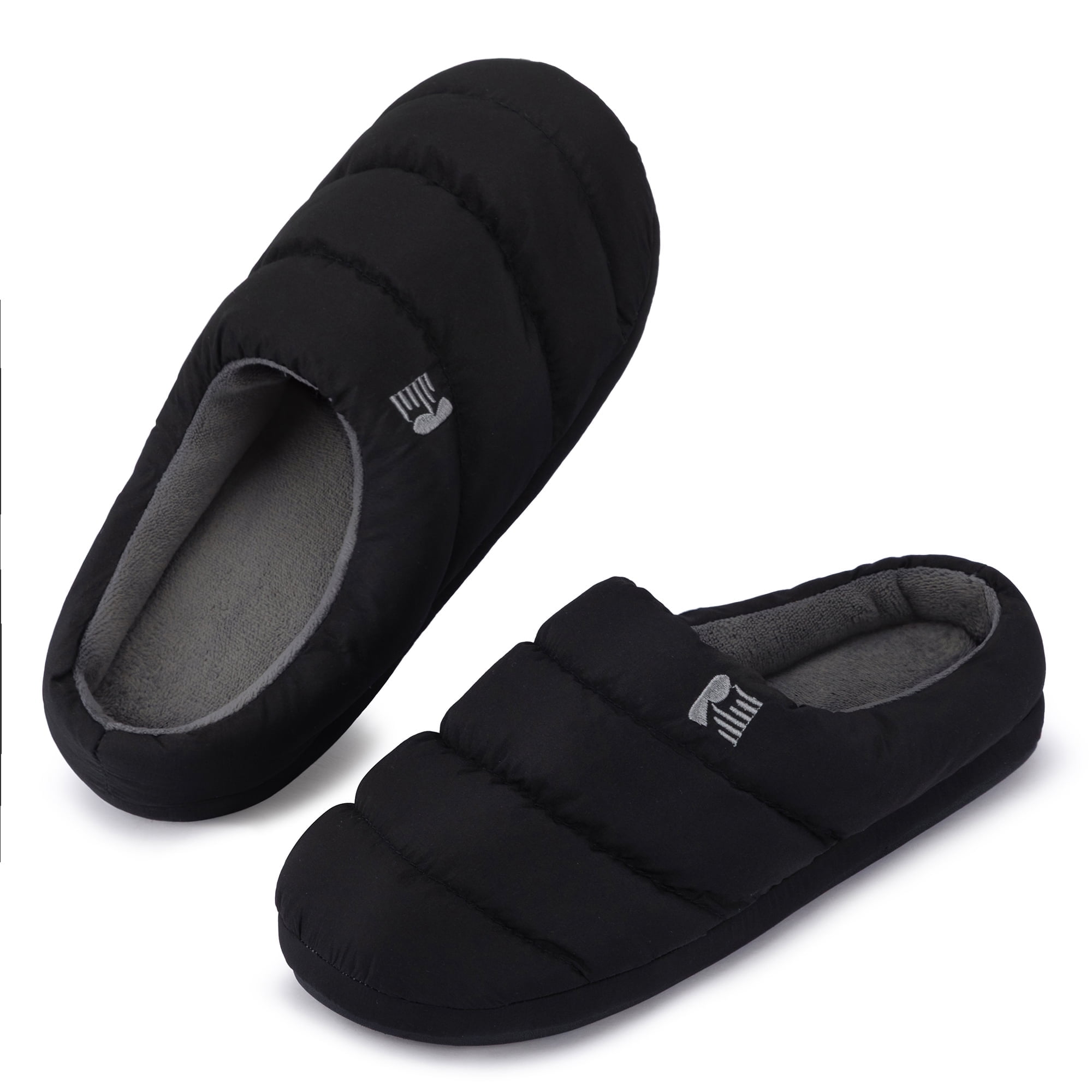Ravelier Men’s Puffer Style Memory Foam House Slippers - Walmart.com