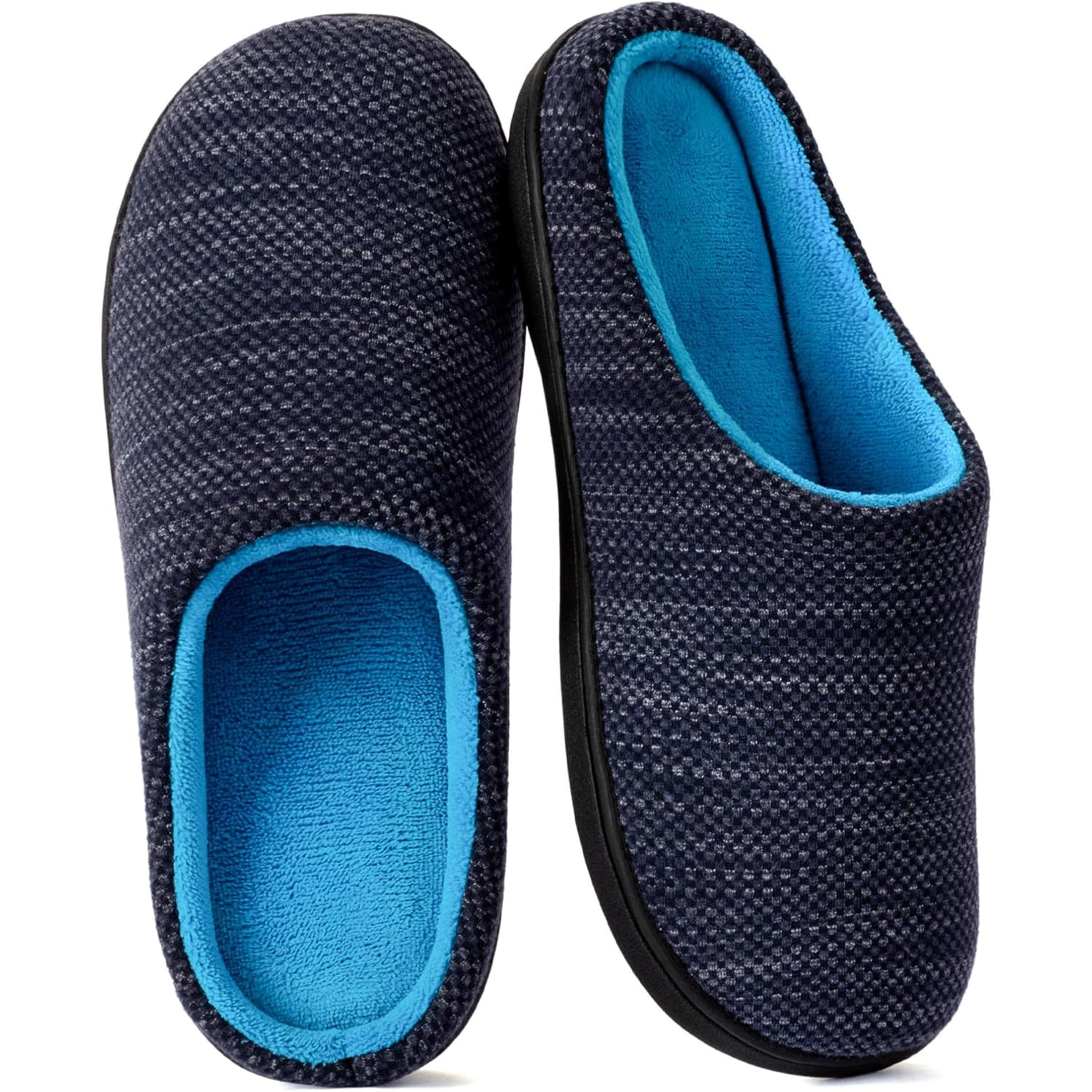 Ravelier Women's Knit Dual-Tone Memory Foam Slippers, Cozy, Breathable ...