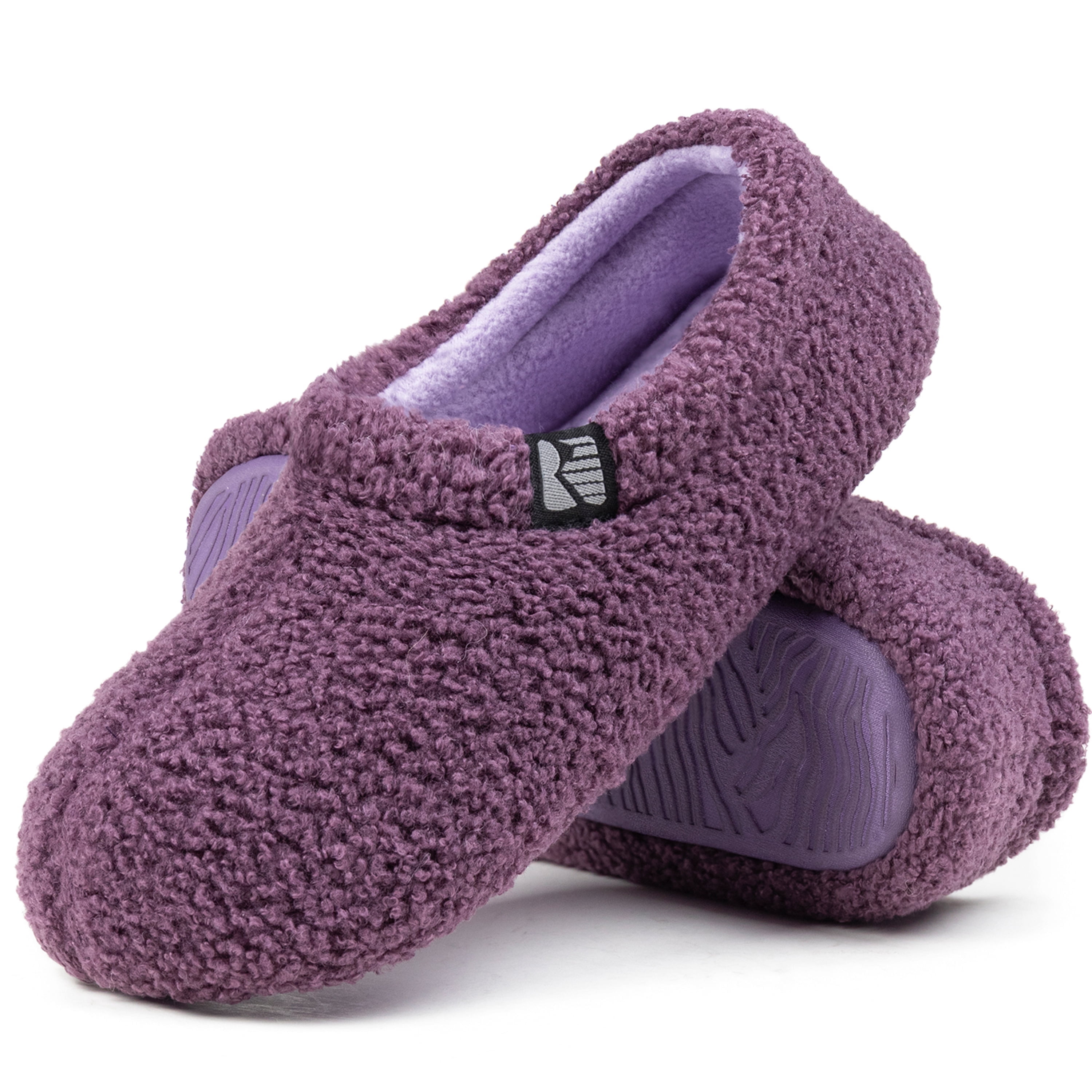 RockDove Women's Teddy Fleece Indoor Slipper with Memory Foam Insole ...