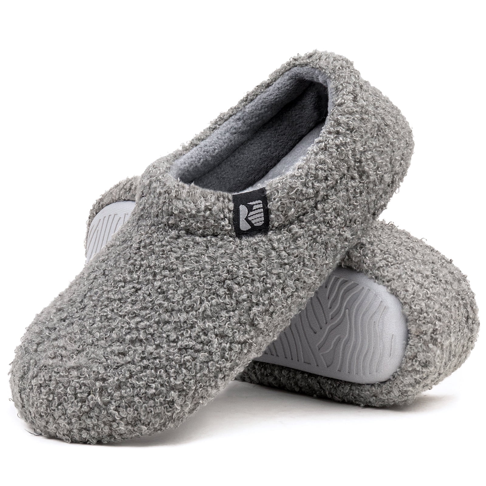 RockDove Women's Cozy House Shoes, Teddy Fleece Closed Back Indoor ...