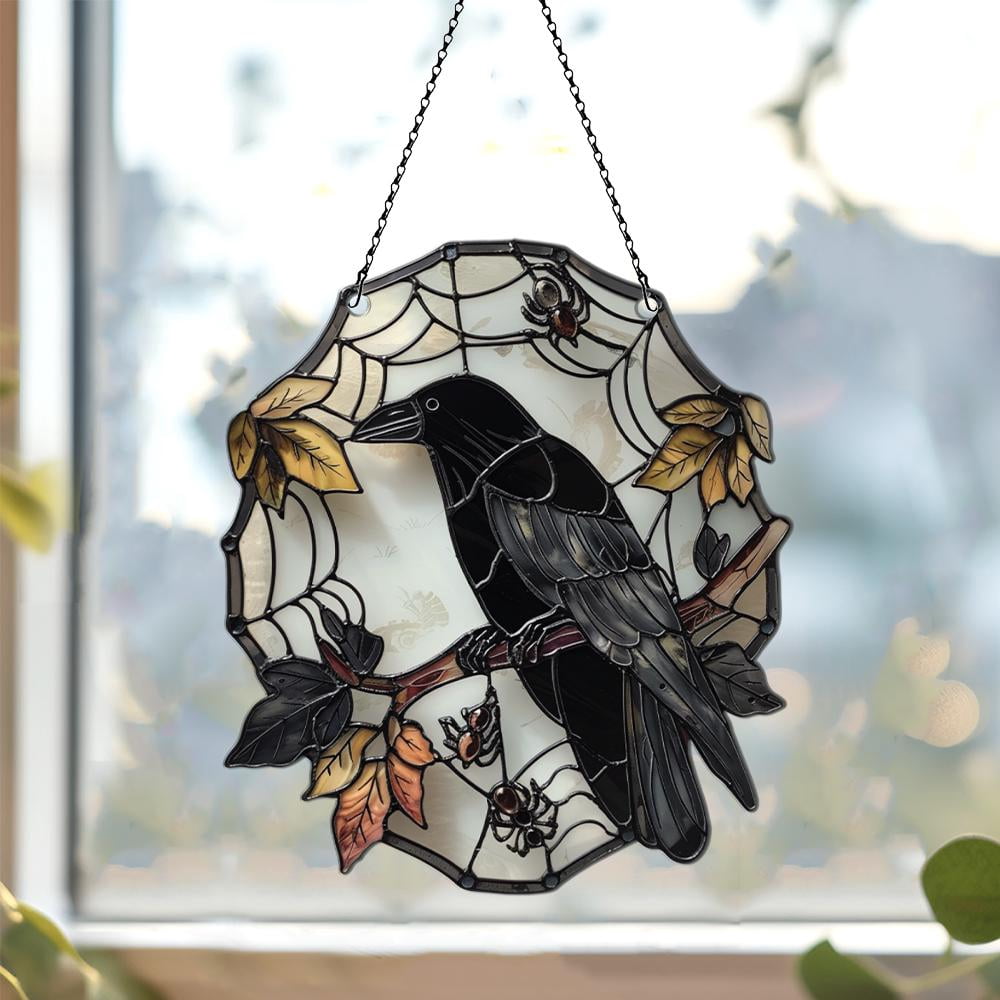 Raven Acrylic Suncatcher, Raven Halloween Ornaments, Raven Halloween ...