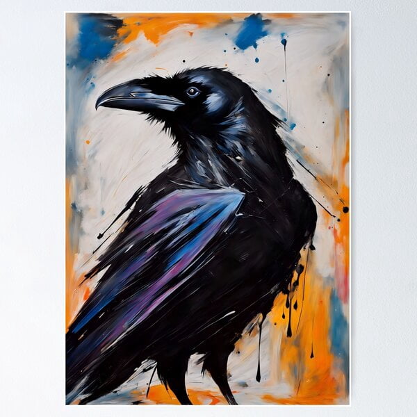 Raven Bird Art Poster Wall Art, Modern Wall Decor For Living Room ...
