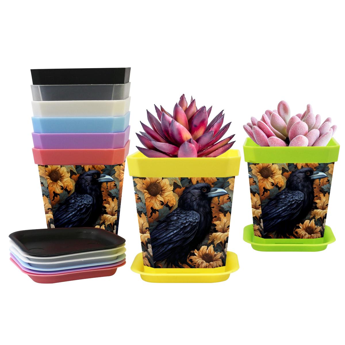 Raven Birds Caribbean Planter 8PCS - Lightweight Indoor Outdoor 8 ...