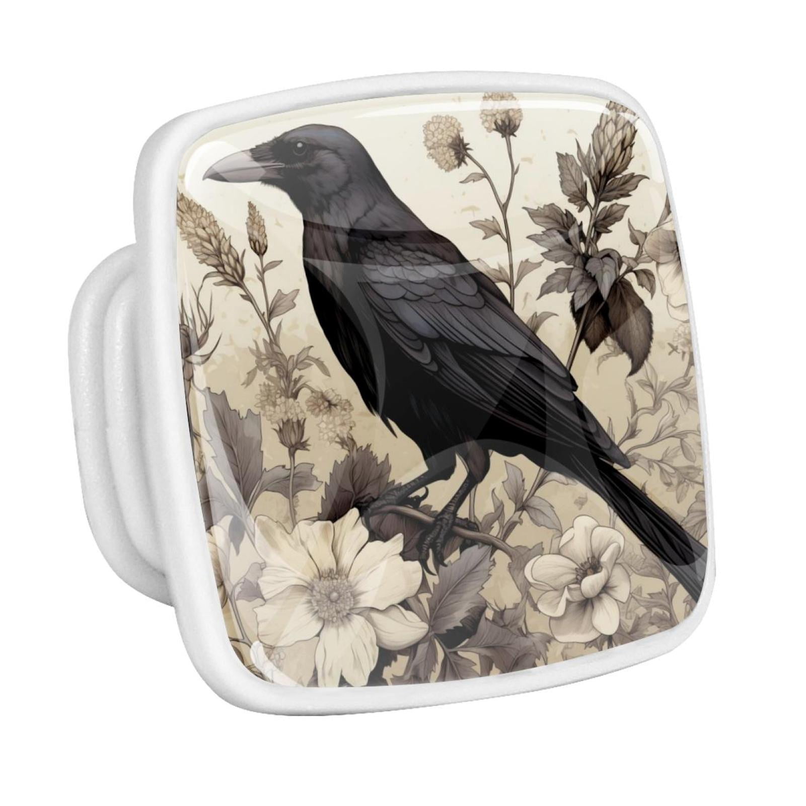 Raven Birds Fluorescent Drawer Pulls with Screws Square 4-Pack Glow ...