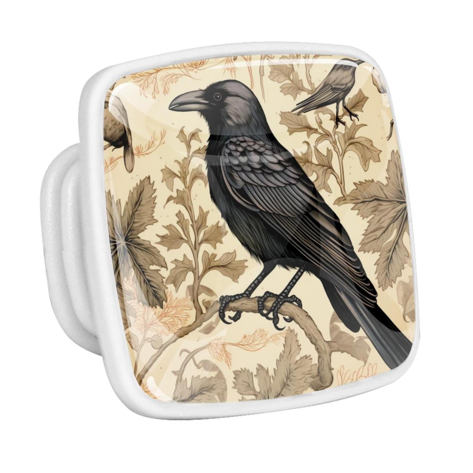 Raven Birds Fluorescent Drawer Pulls with Screws Square 4-Pack Glow ...