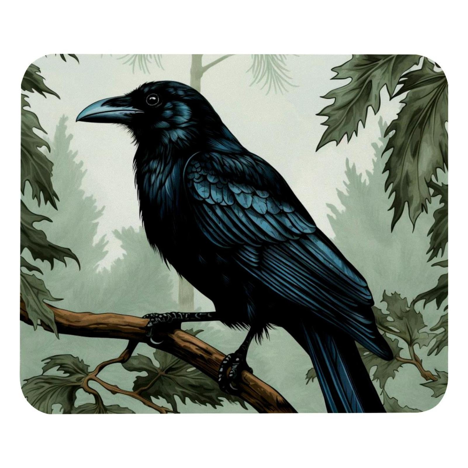 Raven Birds Non-Slip Rubber Bottom Personalized Custom Square Desk Mat ...