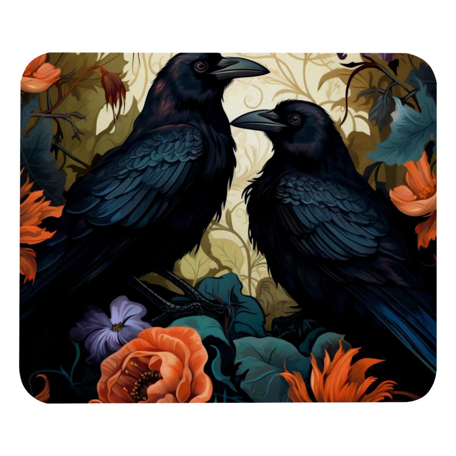 Raven Birds Pattern Mousepad Square Thickness 2mm Desk Mat Office Home ...