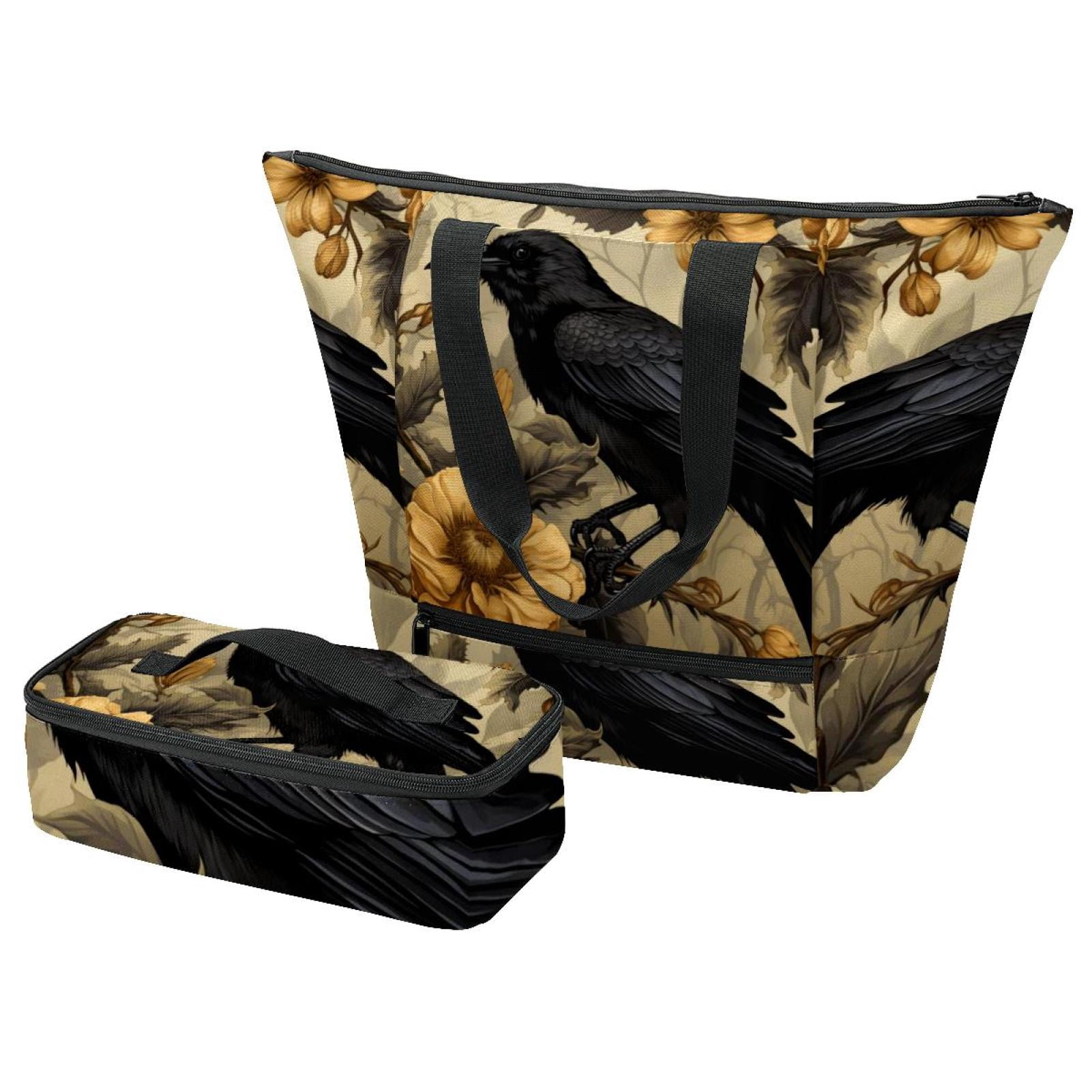 Raven Birds Travel Duffel Bag Sports Tote Gym Bags Shoulder Weekender ...