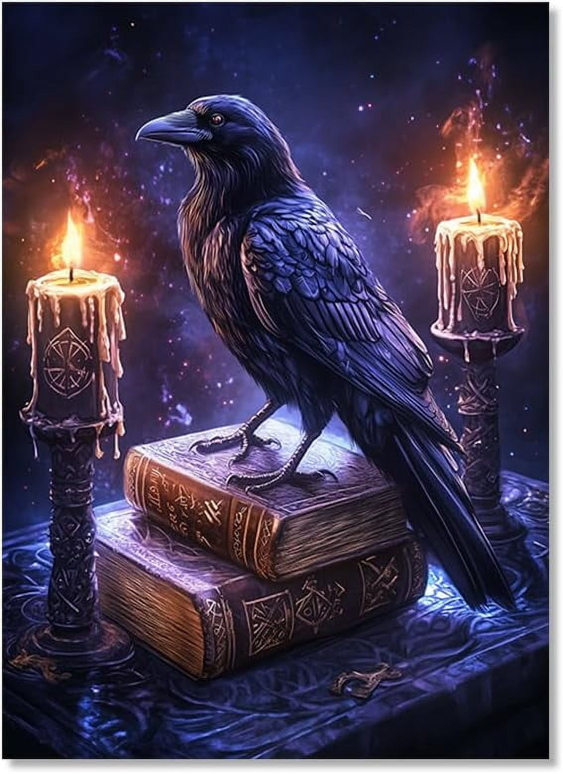 Raven With Candles Gothic Victorian Crow Dark Academia Halloween Art ...