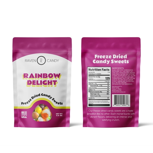 Raven Candy Rainbow Delight Freeze Dried Candy 3 oz - Walmart.com
