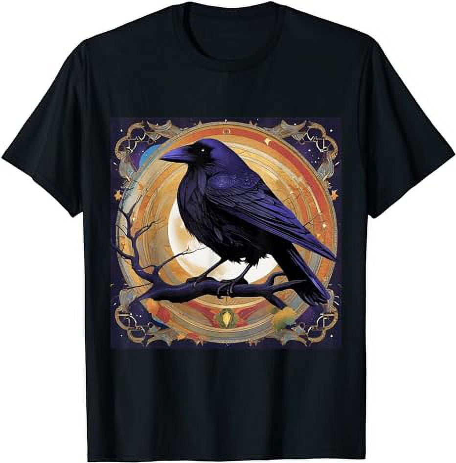 Raven Crow Scifi Dystopia Industrial Fantasy Mystical Lunar T-Shirt ...