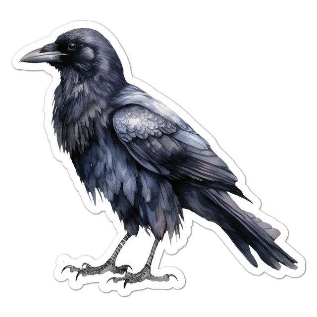 Raven Crow Sticker Indoor Outdoor Phone Decal Water Bottle Stickers Car ...
