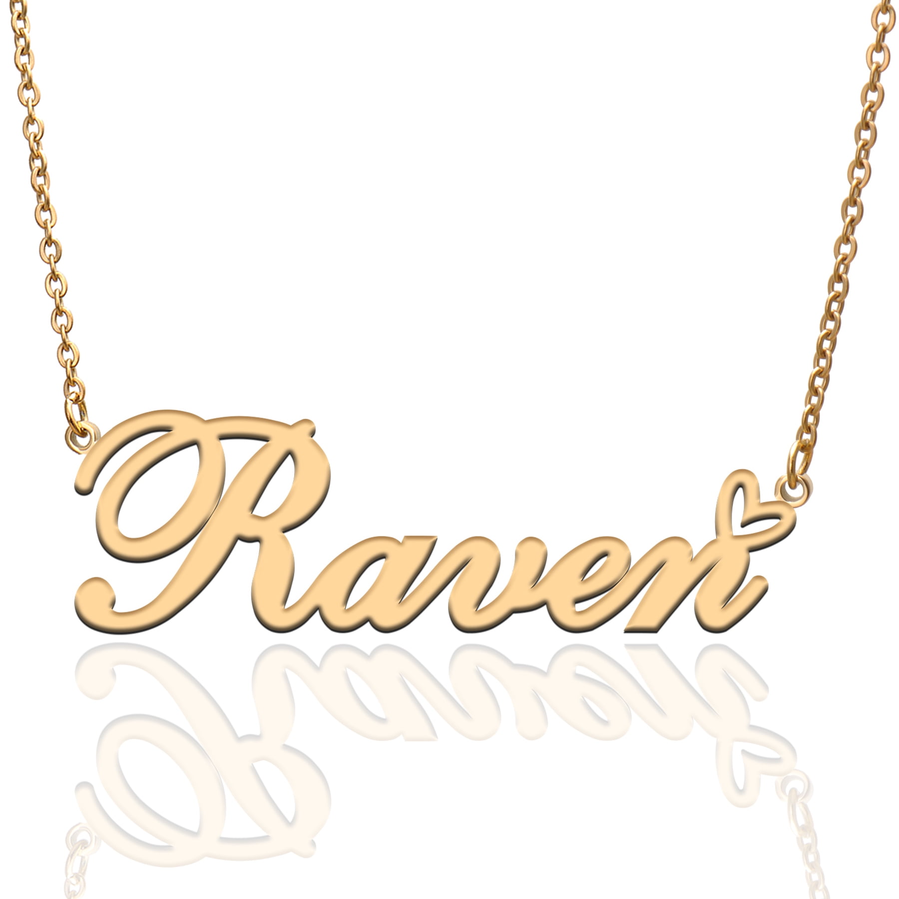 Raven Custom Name Necklace Customized Personalized Plated Name Necklace ...