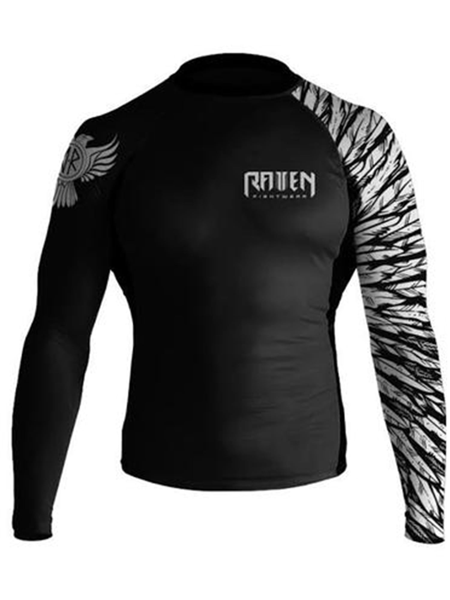 Raven Fightwear Men's Aerial Assault IBJJF Approved Rash Guard MMA ...