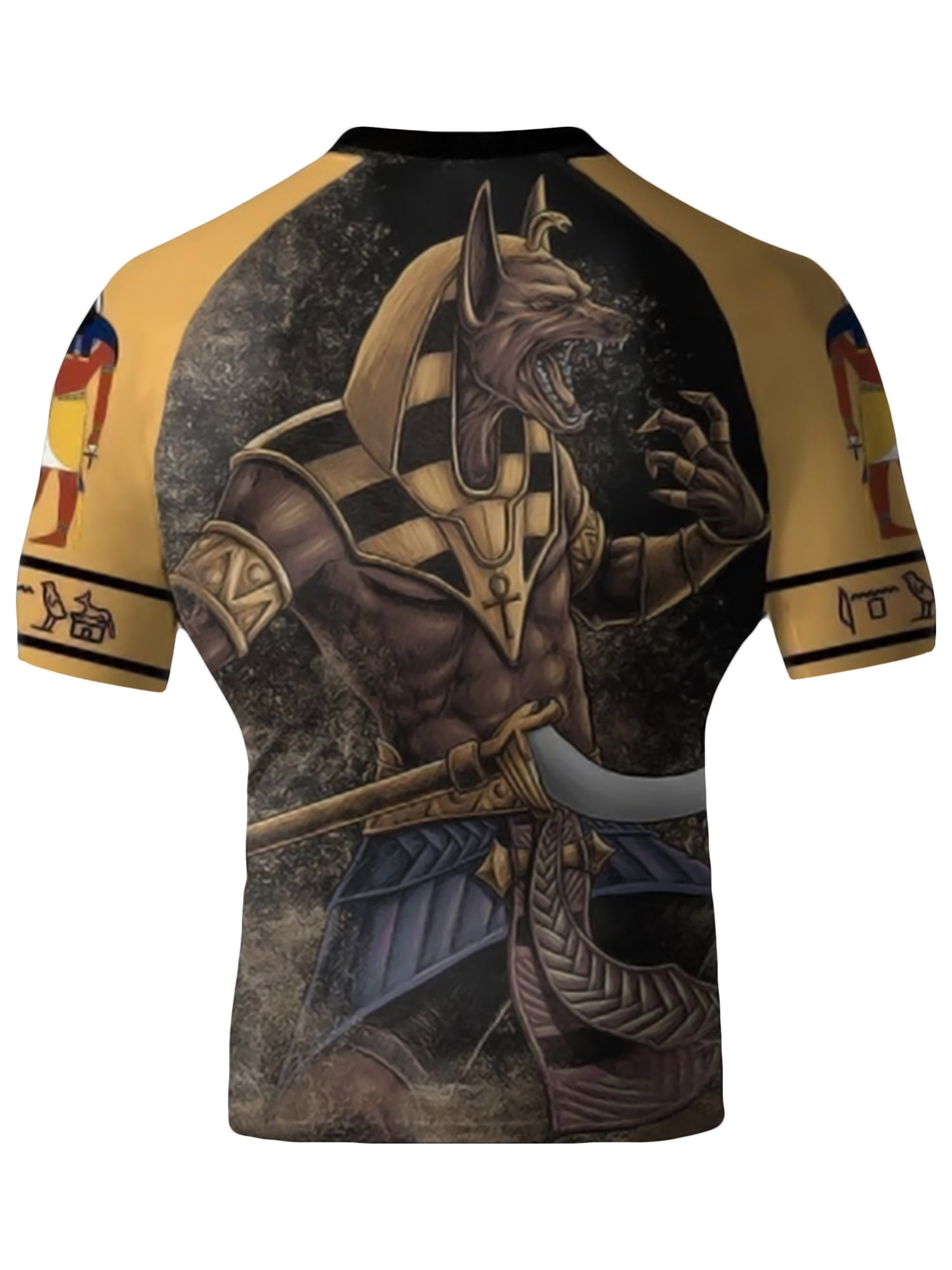 Raven Fightwear Men's Anubis BJJ Rash Guard Short Sleeve MMA Gold ...