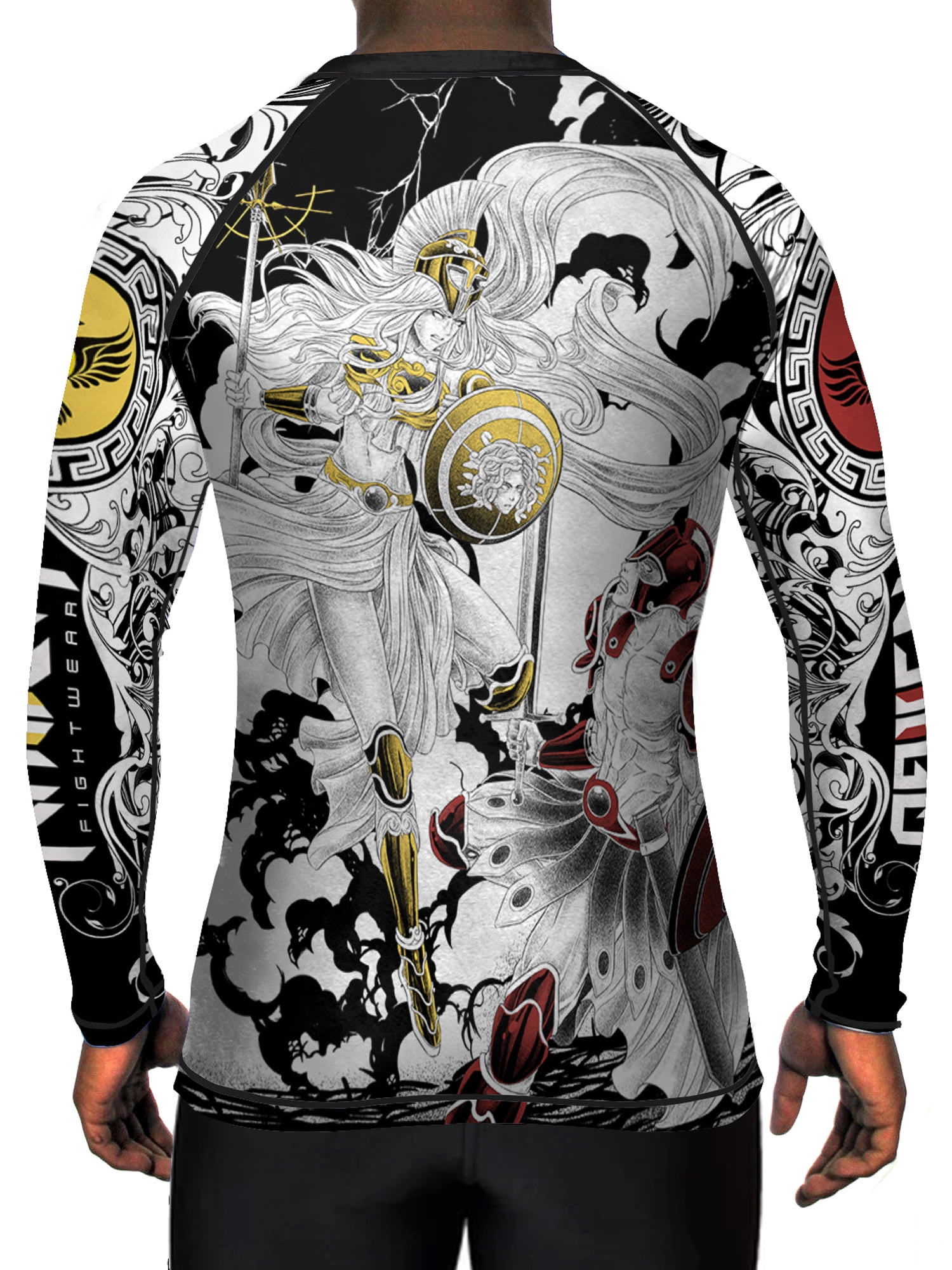 Raven Fightwear Men's Ares vs Athena BJJ Rash Guard MMA Black Small ...