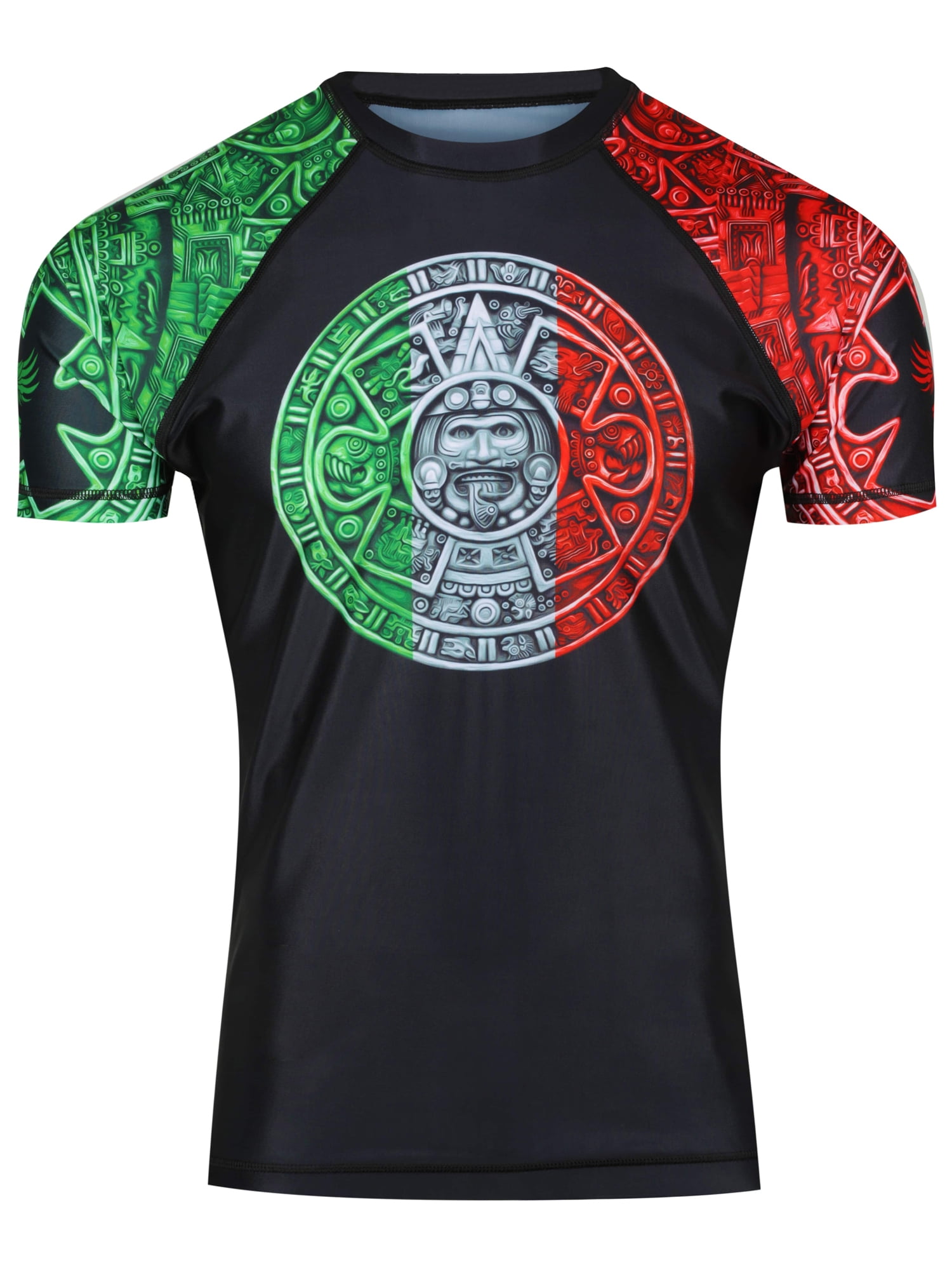 Raven Fightwear Men's Aztec Short Sleeve BJJ Rash Guard MMA Red/White ...