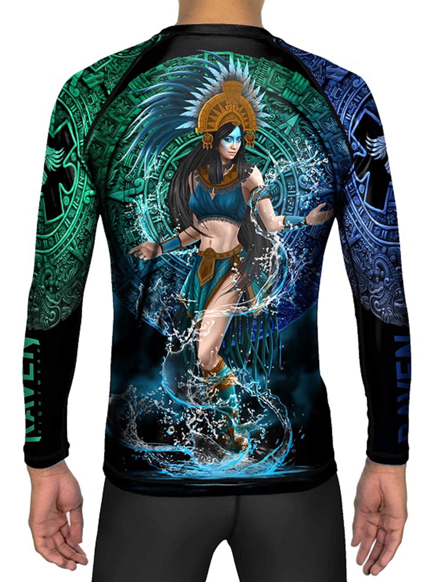 Raven Fightwear Men's Aztec Water Goddess Chalchiuhtlicue BJJ Rash ...