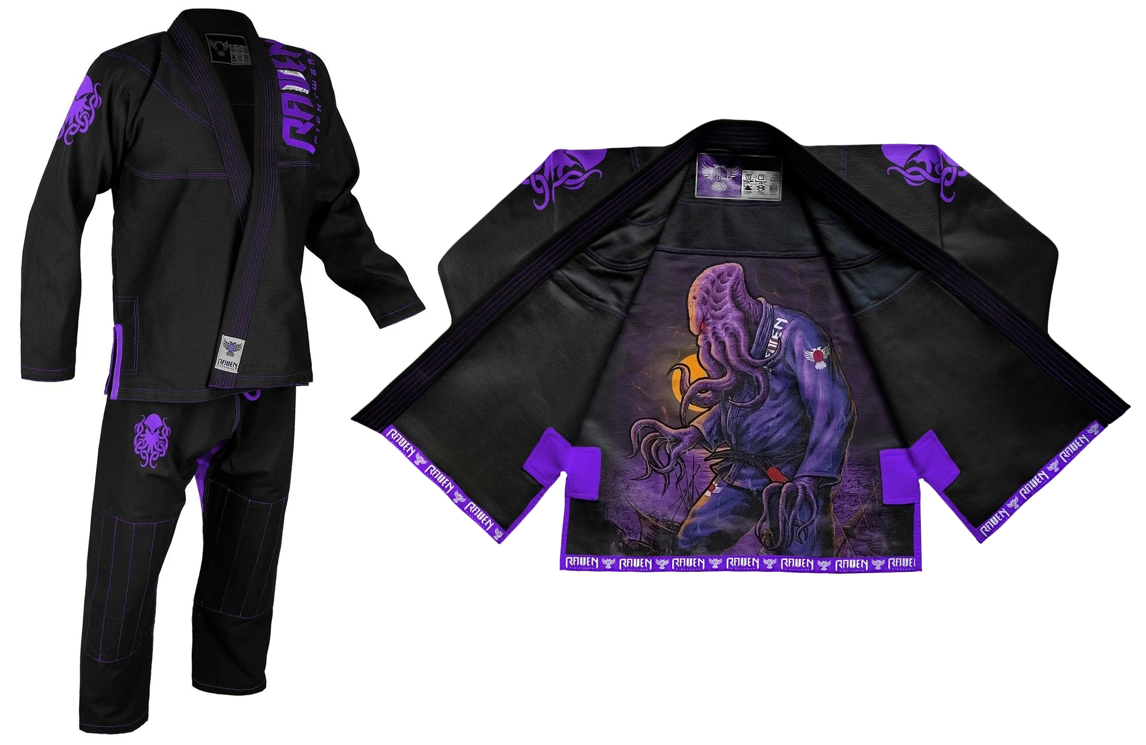 Raven Fightwear Men's BJJ Horror Cthulhu Brazilian Jiu Jitsu Uniform ...