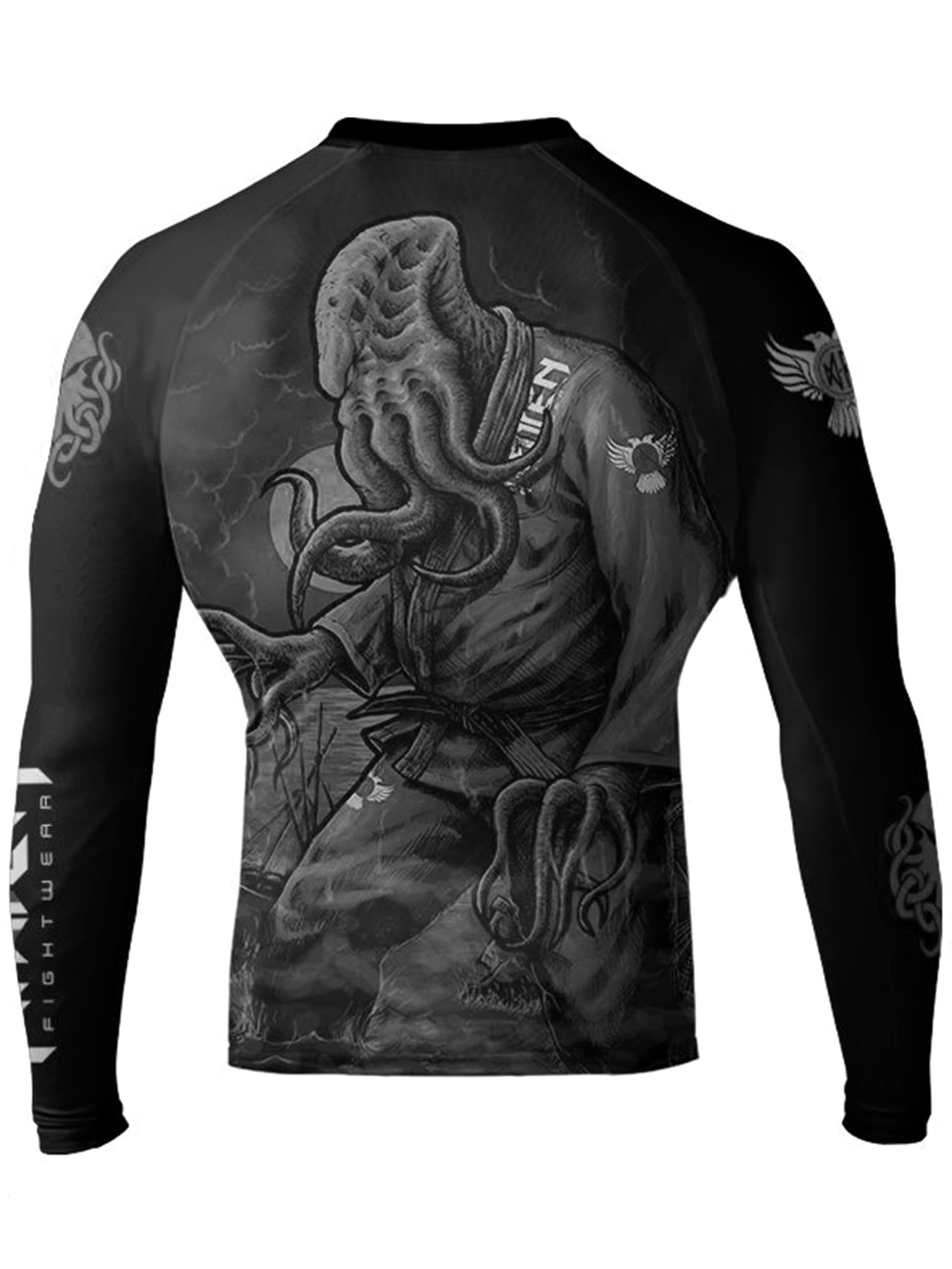 Raven Fightwear Men's BJJ Horror Cthulhu Jiu Jitsu BJJ Rash Guard MMA ...