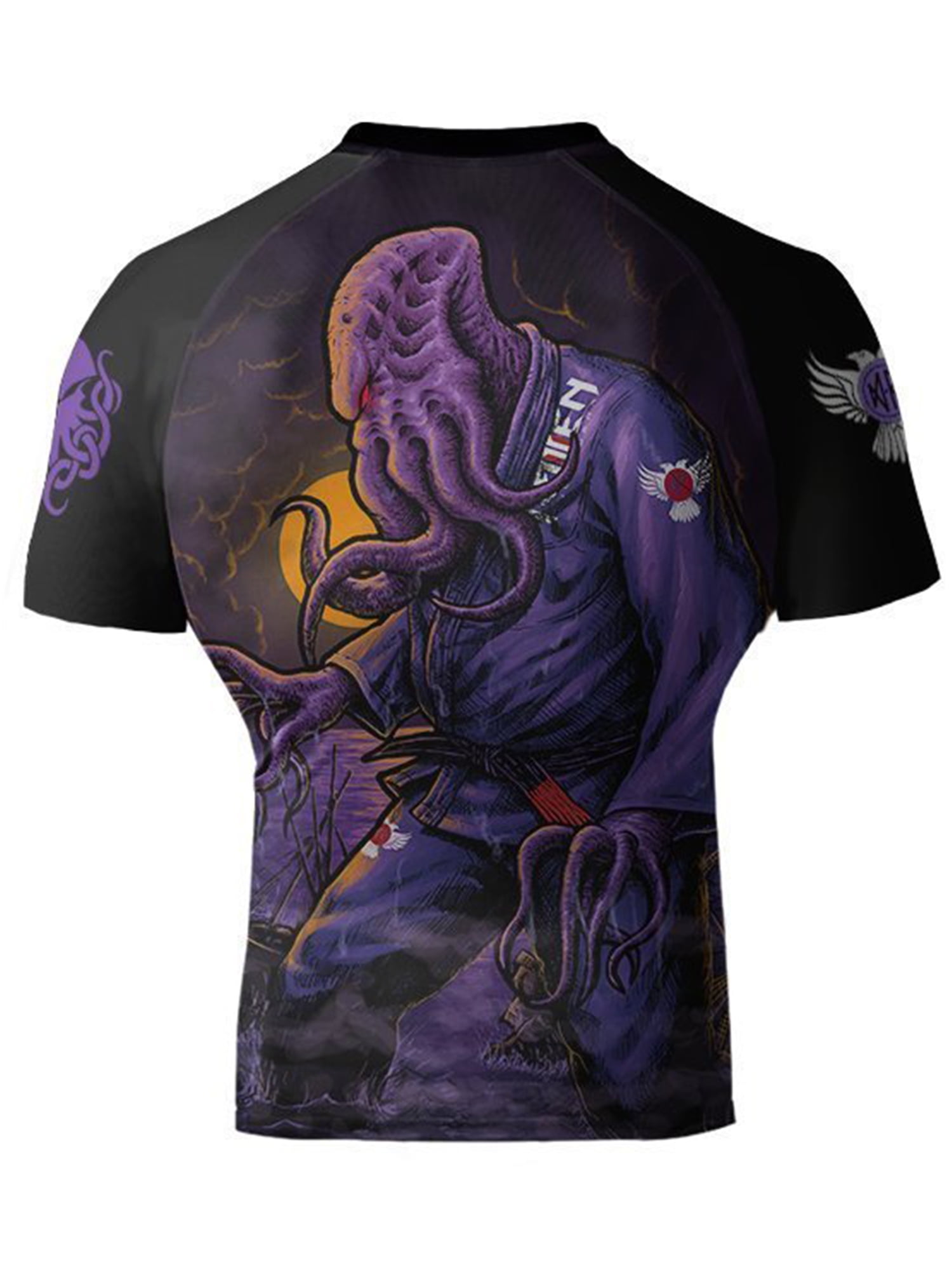 Raven Fightwear Men's BJJ Horror Cthulhu Short Sleeve BJJ Rash Guard ...