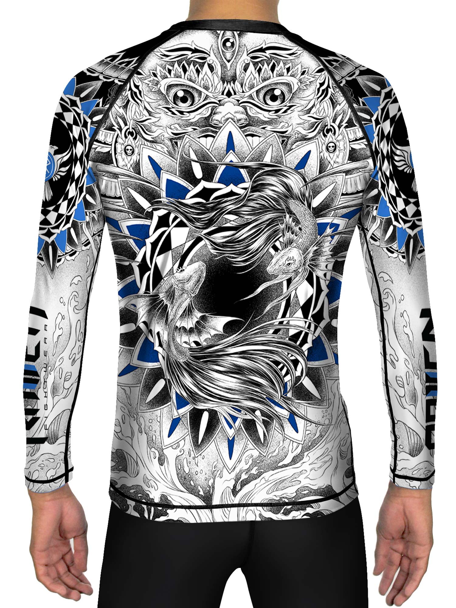 Raven Fightwear Men's Battle Fish Rash Guard MMA BJJ Black - Walmart.com