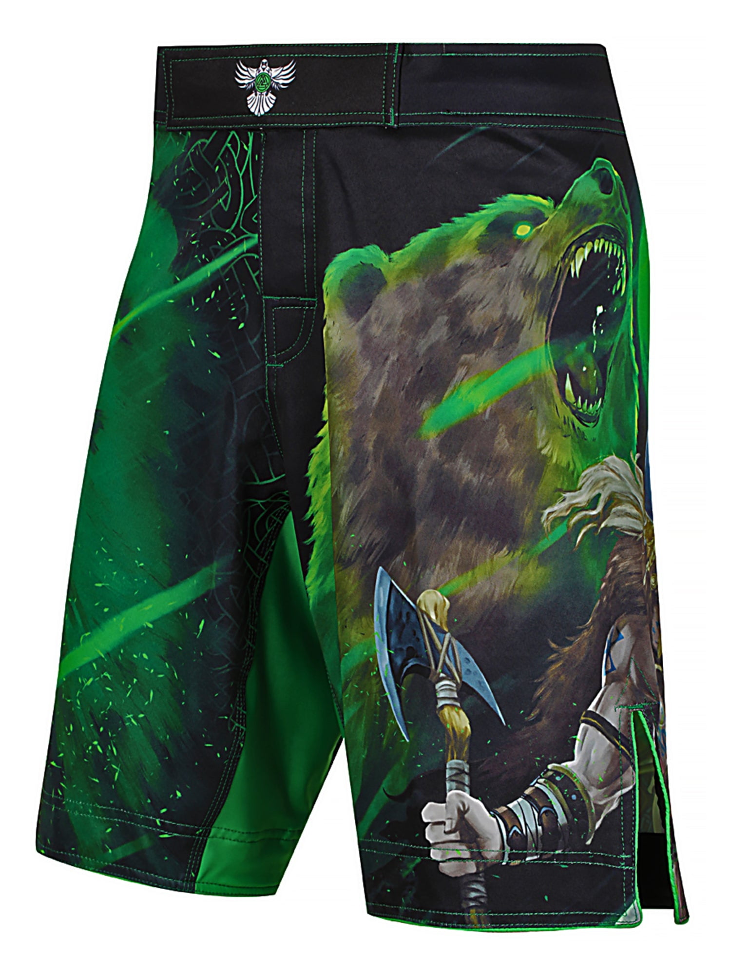 Raven Fightwear Men's Berserker 2.0 Viking Bear MMA Shorts BJJ Black ...