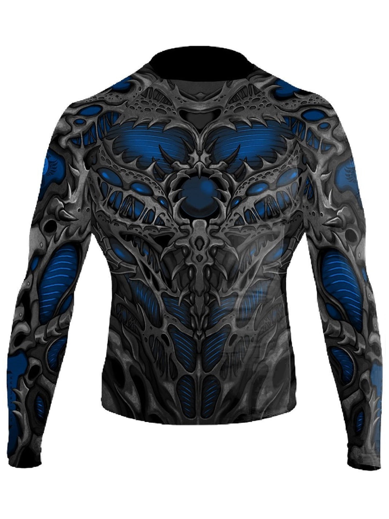 Raven Fightwear Men's Biomechanical BJJ Rash Guard MMA Blue - Walmart.com