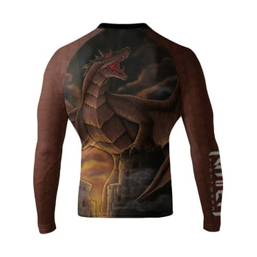 Raven Fightwear Men's BJJ Horror Werewolf Jiu Jitsu BJJ Rash Guard MMA ...