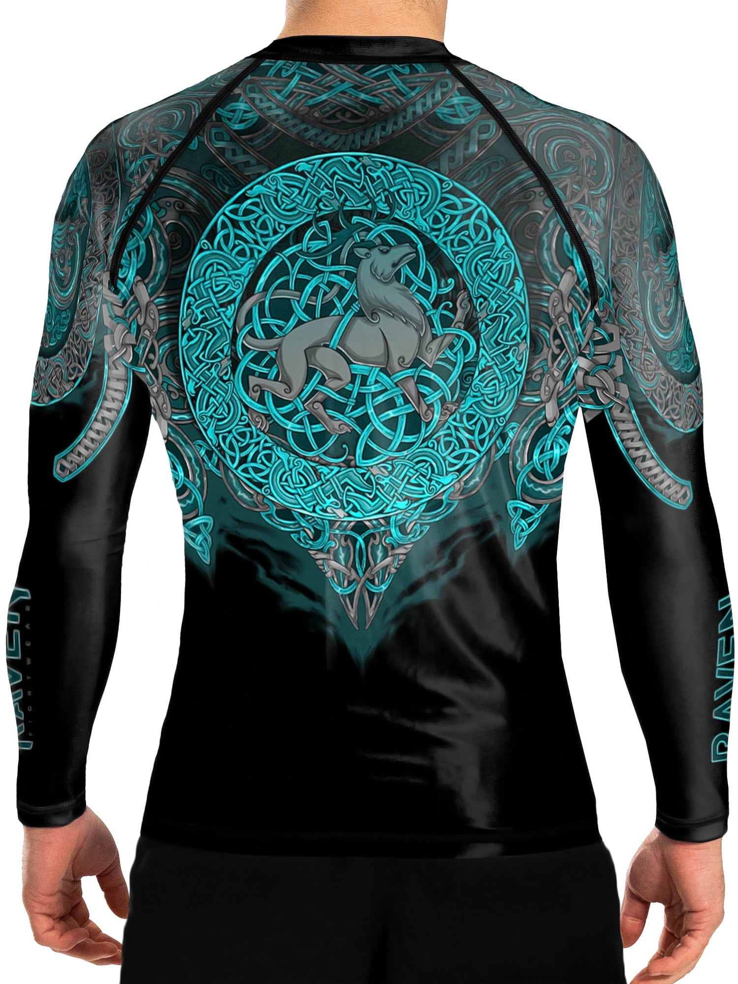 Raven Fightwear Men's Celtic Rash Guard BJJ MMA Black/Blue - Walmart.com