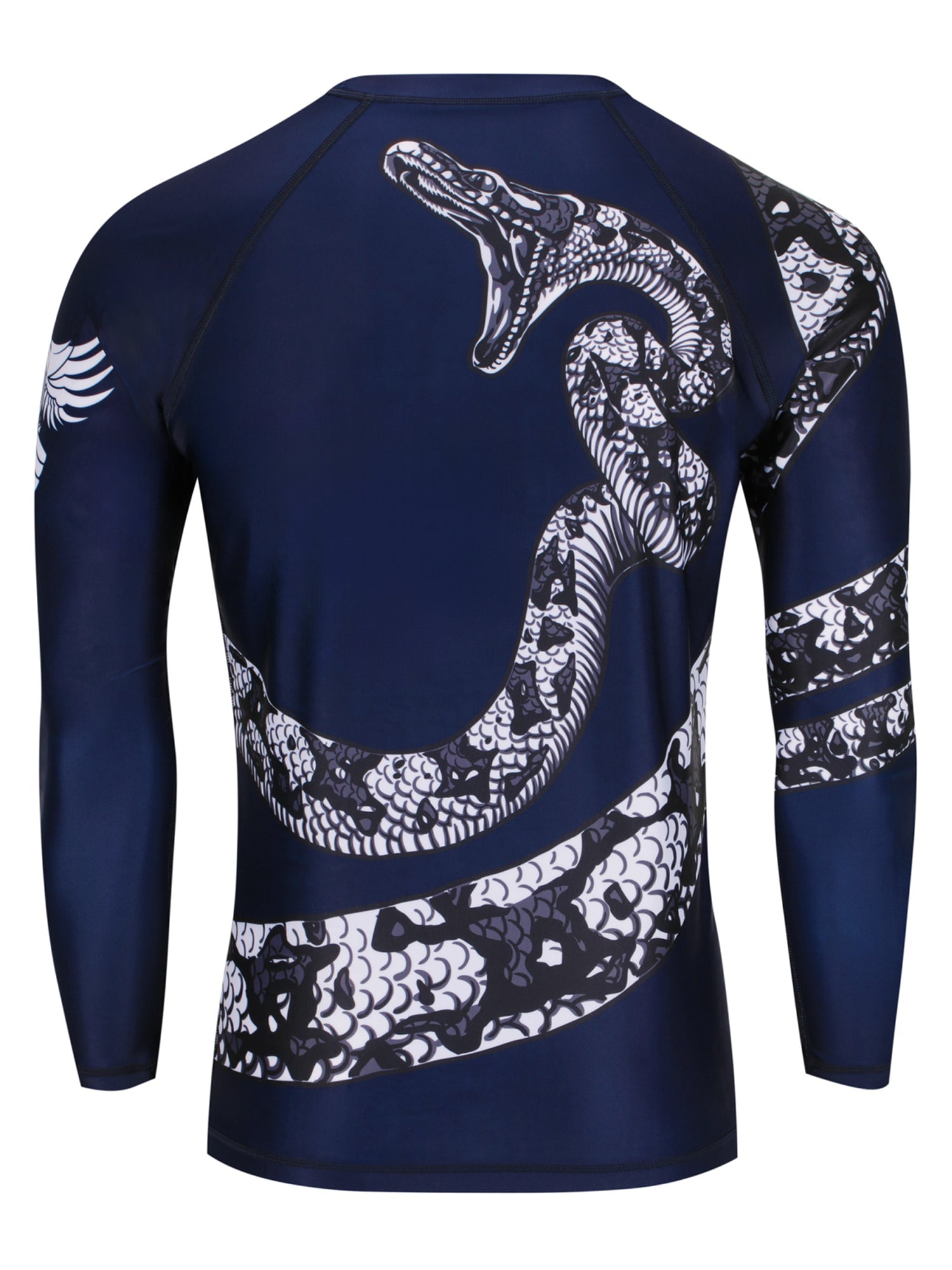 Raven Fightwear Men's Constrictor Snake BJJ Rash Guard MMA Navy Blue ...