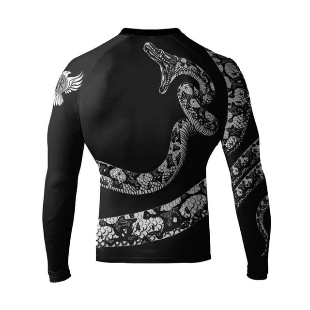 Raven Fightwear Men's Constrictor Snake IBJJF Approved MMA Rash Guard ...